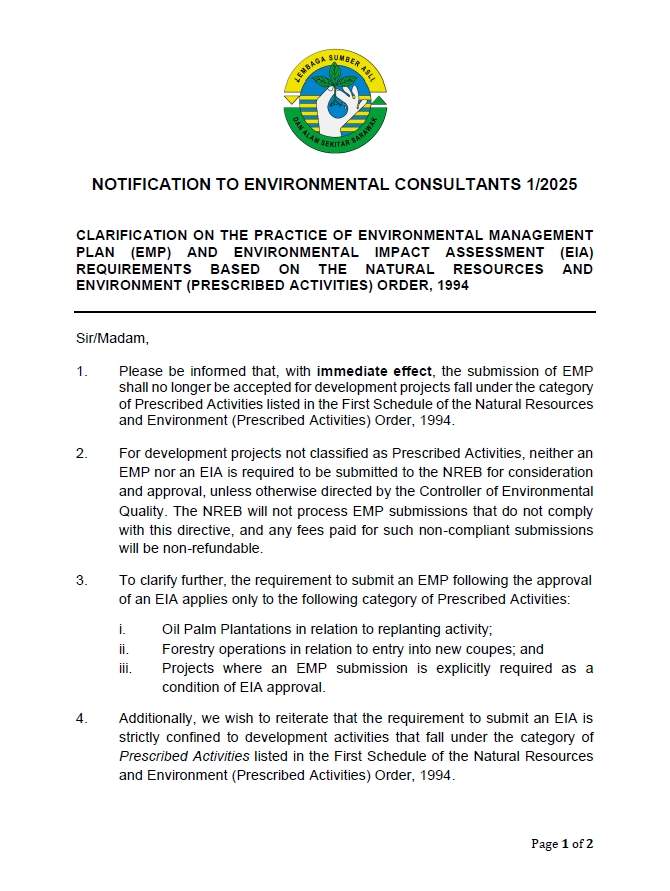 News - Official Website of Natural Resources & Environment Board Sarawak